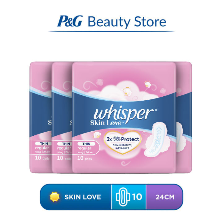 [3-month pack] Whisper Skin Love Regular 10s set of 4 | Lazada PH