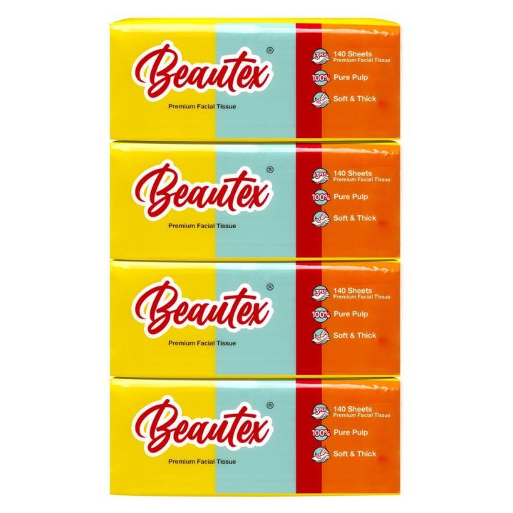 Beautex Pure Pulp 3-Ply Facial Tissue - 4 Soft Pack | Lazada Singapore