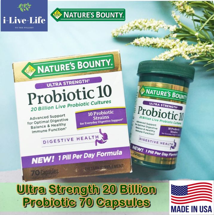 โปรไบโอติกส์ 10 สายพันธุ์ Ultra Strength 20 Billion Probiotic 70 ...