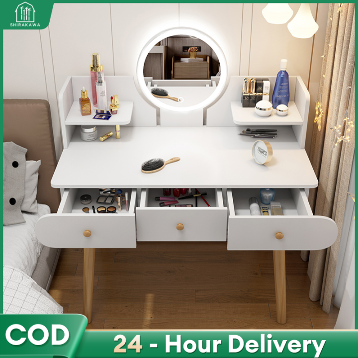 LED dresser with light, make-up table Nordic bedroom powder room ...