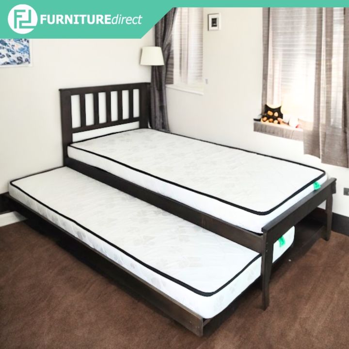 LOFT Design HADLEY single size wooden bed frame with pull out bed-katil ...