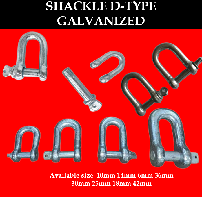 TOYU 6mm-10mm-14mm Shackle D type Shackle European Type Galvanized ...