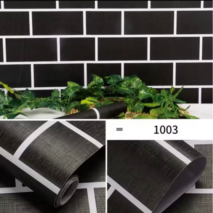 Wallpaper Dinding Bata Hitam List Putih 8m+ x 45cm | Lazada Indonesia