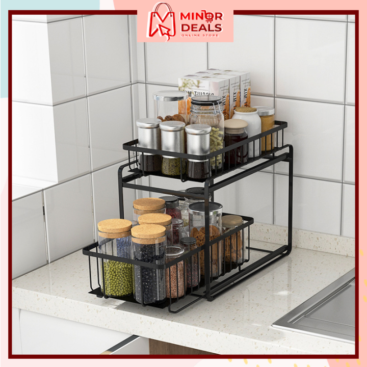 [READY STOCK] Kitchen Sink Storage Pull-Out Storage Rack Cabinet Shelf ...