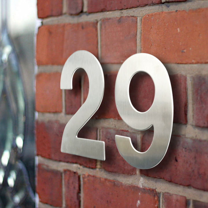 BB15cm House Number Sign #0-9 Outdoor Silver 6 Inch.Big Modern Door ...