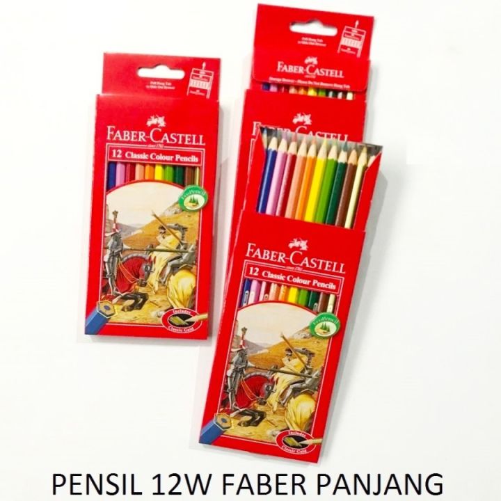 Pensil Warna 12 Warna Classic Faber Castell (Panjang) / Pensil warna ...