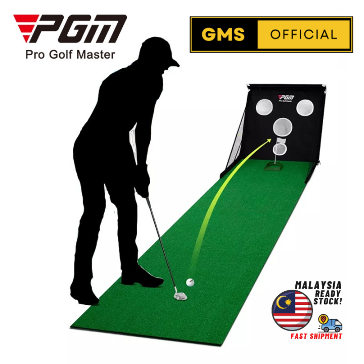 PGM two mode golf putting chipping trainer portable golf mat with Nonslip rubber bottom and ...