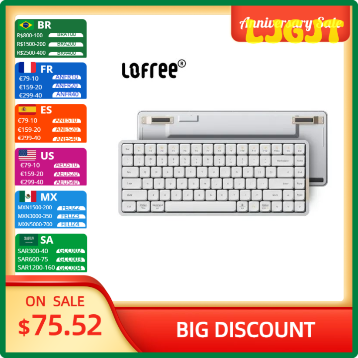 LJGJT Lofree Flow Mechanical Keyboard Wireless Quiet and Smooth Sound ...