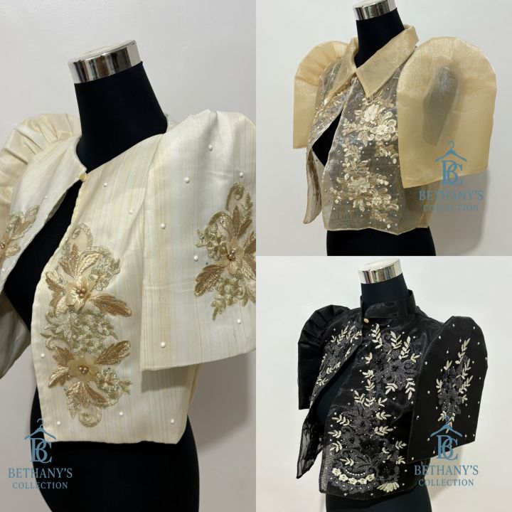 Modern Filipiniana Bolero dutches organza laced (3 designs available ...