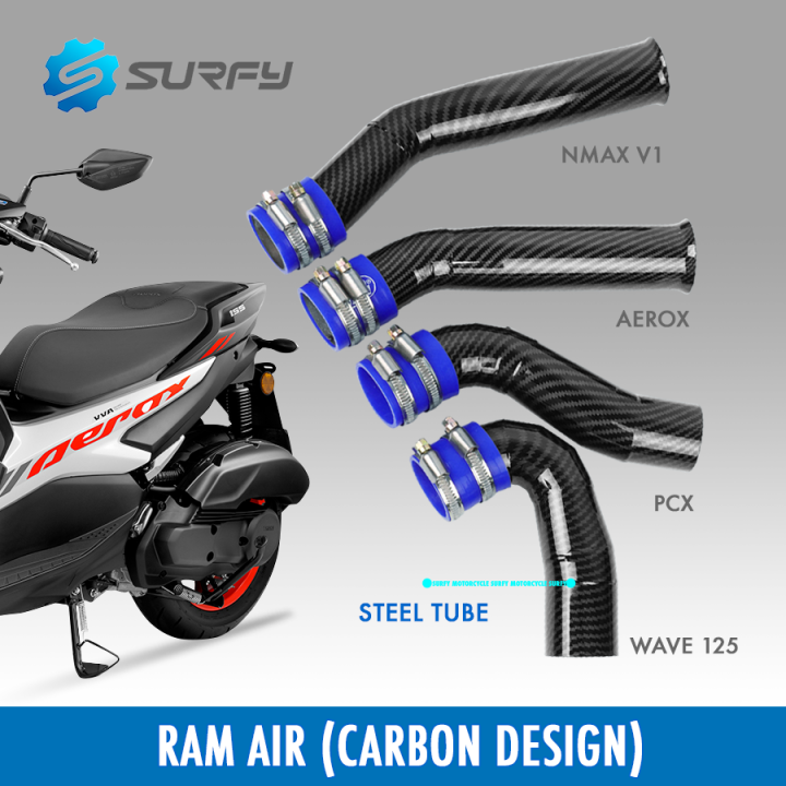 Motorcycle Ram Air Carbon Design Stainless For Wave125 Nmax PCX Aerox From Thailand | Lazada PH