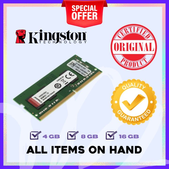 Kingston DDR4 RAM SODIMM Laptop Memory - 4Gb, 8Gb, 16Gb - 2400Mhz ...