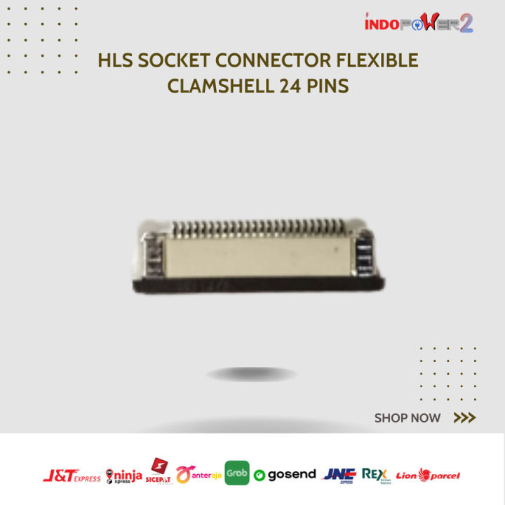 Soket Konektor 24 pin HLS Socket Connector Flexible Clamshell 24 Pins ...