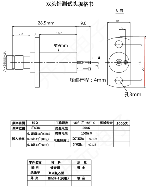 Radio frequency RF dual-tip mobile phone test head high frequency test ...