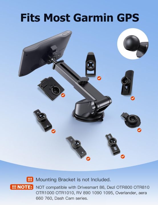 GPS Mount สำหรับ Garmin - Dashboard และกระจกหน้ารถ Garmin GPS Mount ...