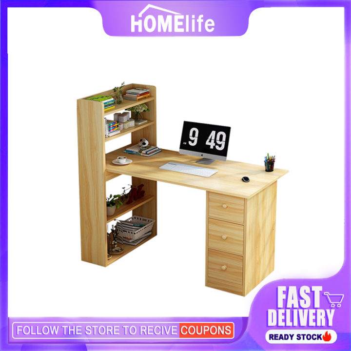 Homelife Computer Table Desk Bookshelf Combination Study Table Modern ...