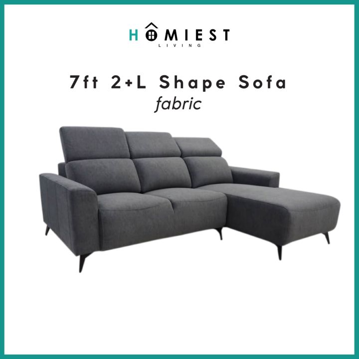 (OFFER SET) Homiest L Shape Sofa High Density Foam Fabric Upholsterry ...