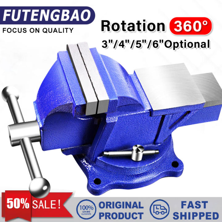 Bench Vise 360° Swivel Base Original Heavy Duty Bench Vise with Anvil 3 ...