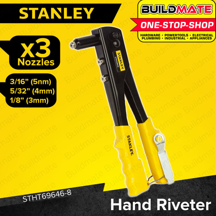 BUILDMATE Stanley Hand Riveter 3 Nozzles Fastener Gun Rivet Gun Durable ...