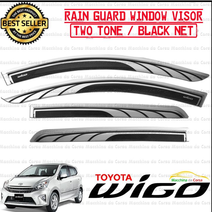Toyota Wigo 2016 Rain Guard Window Visor (Two Toned / Black Net ...
