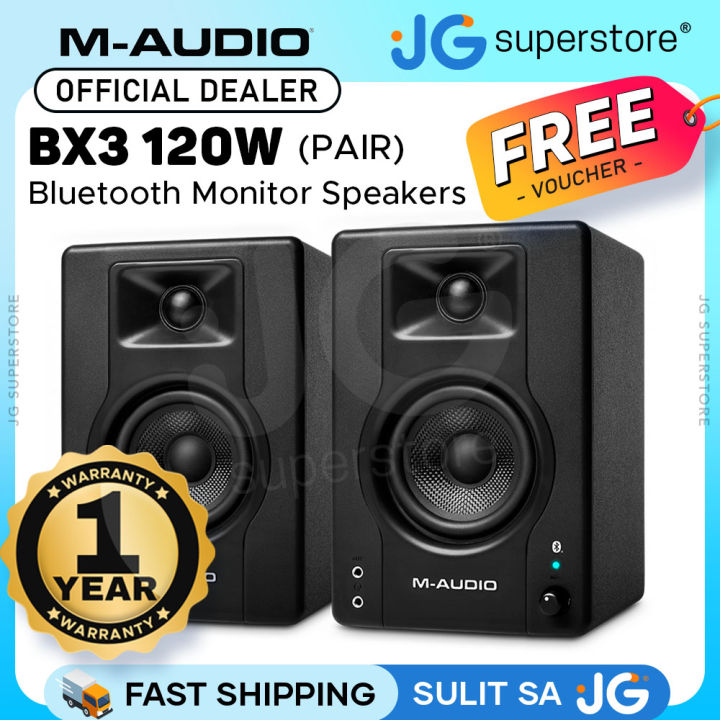 M-Audio BX3BT 120W (Pair) Powered Desktop Bluetooth Monitor Speakers ...