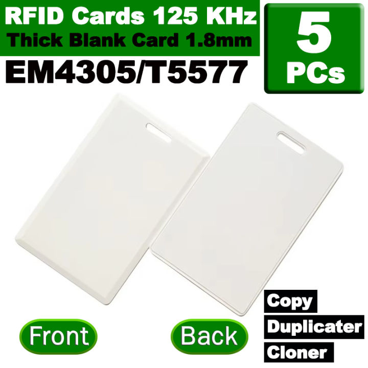 บัตรคีย์การ์ด (125Khz Smart RFID ID) แบบหนา 1.8mm ชิป T5577 EM4305 ...