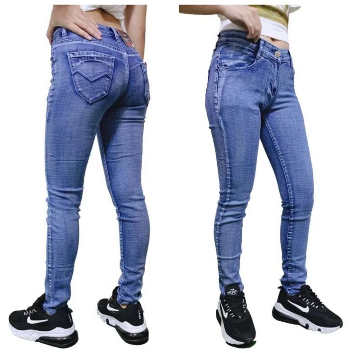 Acid Wash Shinny Jeans For Women Mid waist Pants Maong G2984 | Lazada PH