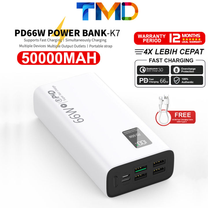 TMD original Power bank heavy duty PD66W fast charging 80000mAh ...