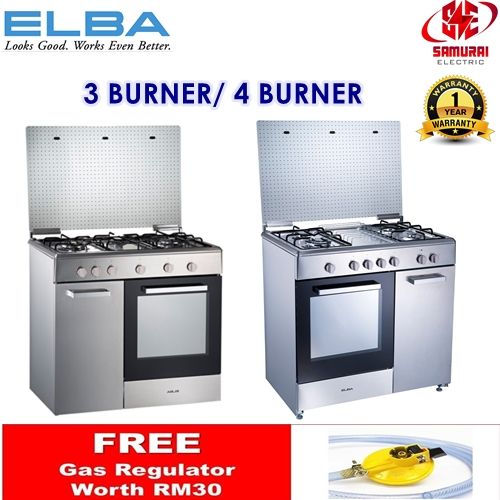 Elba Freestanding Gas Cooker With 70 Litre Electric Oven 3 Burner ...