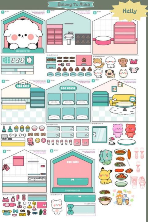 Quiet Book Paperdoll bisa Costum Nama Maninan Sanrio Kuromi Pazu Toca ...