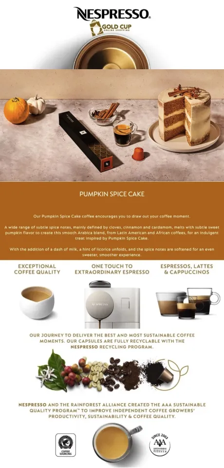 Nespresso Pumpkin Spice Cake Original Pods Best Sale | emergencydentistry.com