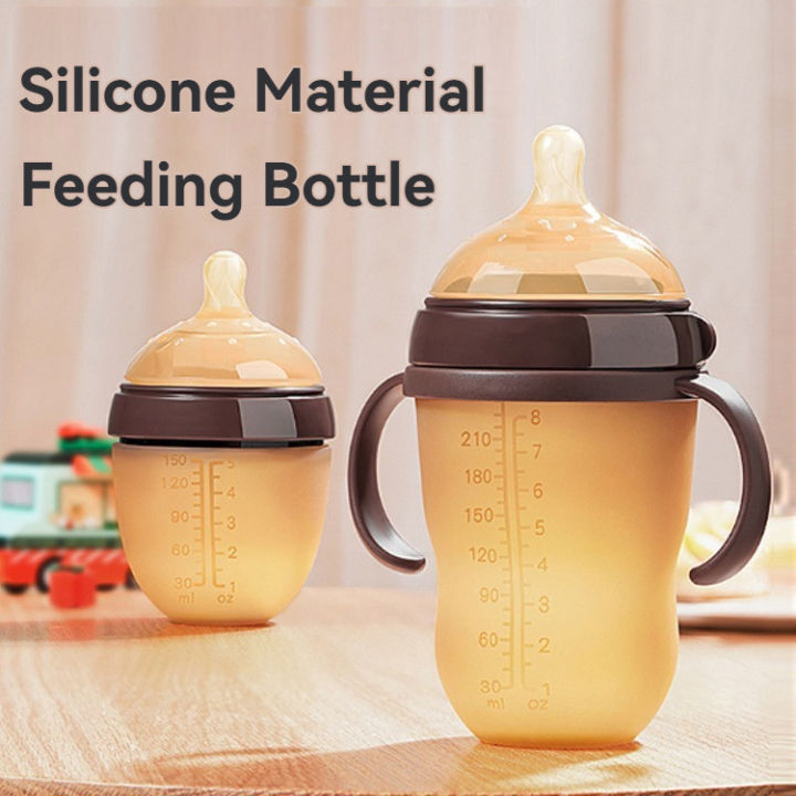 Comotomo 7cm Wide Neck Baby Bottle with Handle and Anti Bloating Nipple 250ml 150ml of The Same ...