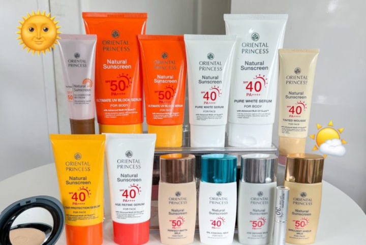 กันแดดสำหรับหน้า Oriental Princess Natural Sunscreen UV Protection Face กันแดด ผิวหน้า SPF40/50 ...