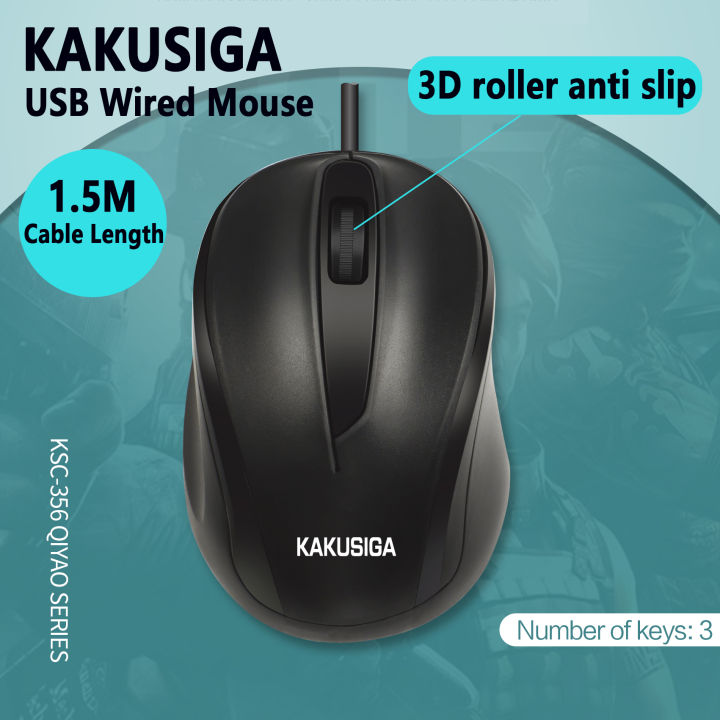 KAKUSIGA USB wired Mouse basic mice 3D grid roller USB Optical Mouse ...