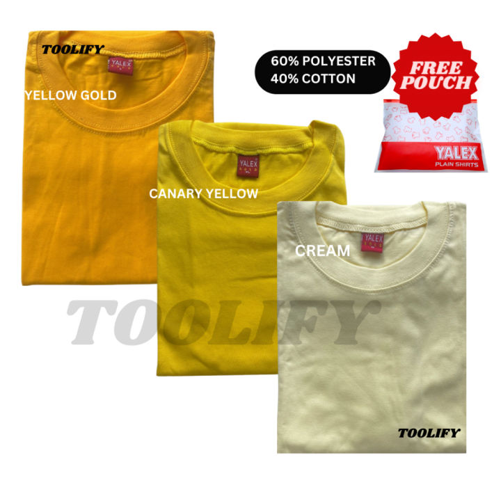 YALEX | KIDS ADULT SIZE | PLAIN T-SHIRT | YELLOW GOLD, CANARY YELLOW ...