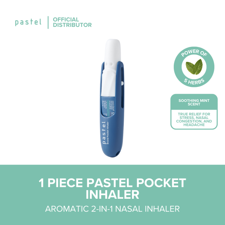 Pastel 2-in-1 Pocket Inhaler (1.5ml) [Menthol Vapors, Relieves Nasal ...