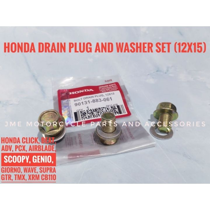 (MJ) Honda SET Drain Plug Bolt + Washer - Click V1 V2 V3 160 Airblade ...