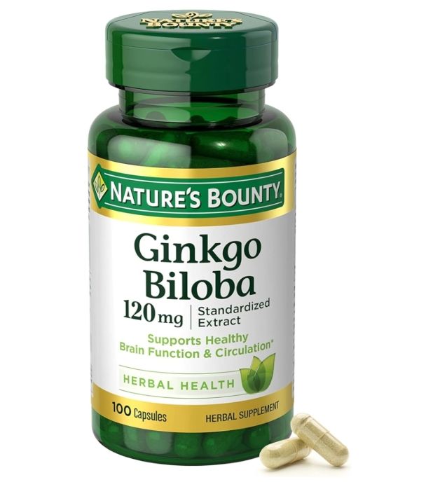 สารสกัดใบแปะก๊วย Nature Bounty Double Strength Ginkgo Biloba, 120mg ...