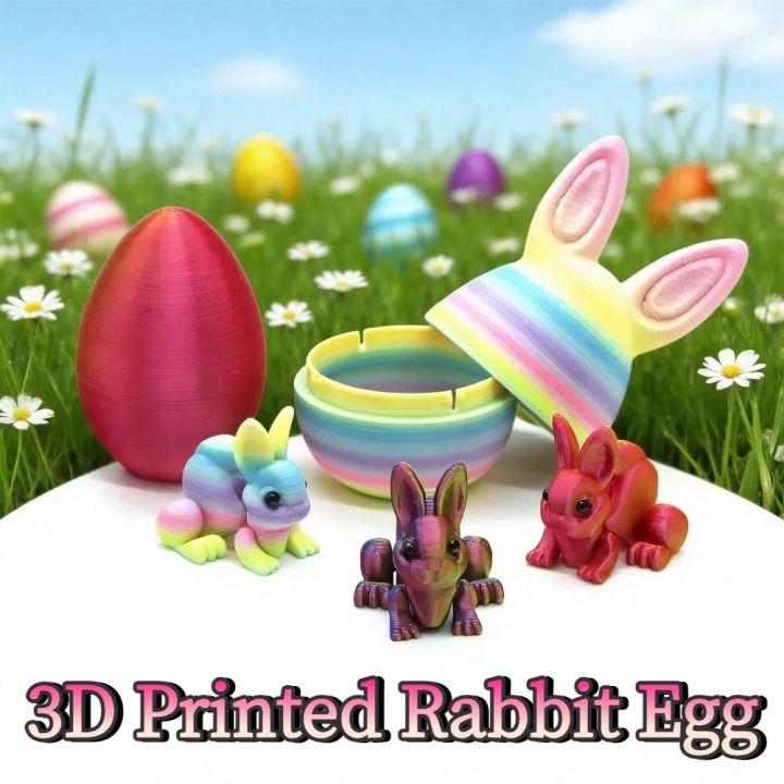 MARISAR Creative 3D Printed Rabbit Egg Cute PLA Mini Bunny Surprise Egg ...