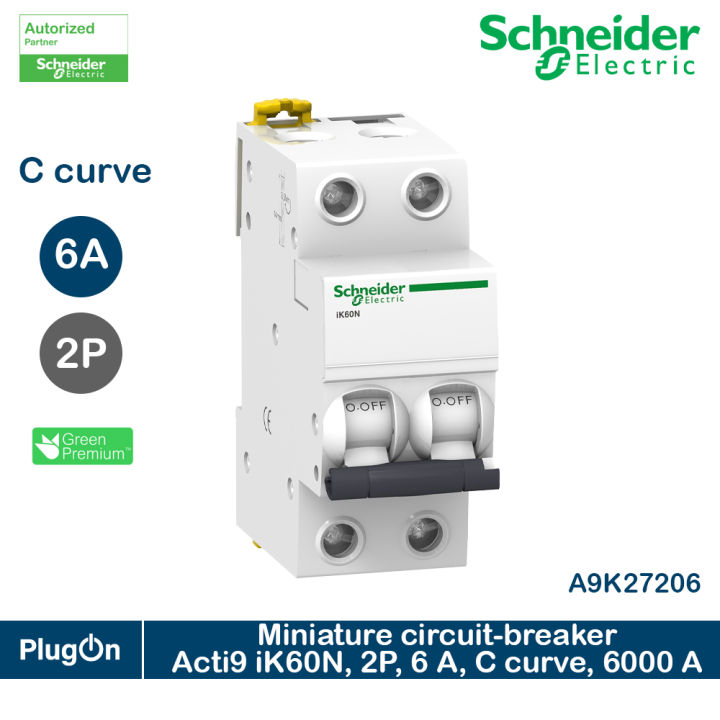A9K27206 - Schneider Electric Miniature circuit-breaker, Acti9 iK60N, 2P, 6 A, C curve, 6000 A ...