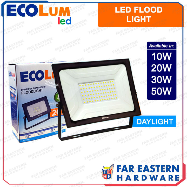 ECOLUM LED Floodlight Daylight 10W 20W 30W 50W Flood Light | Lazada PH