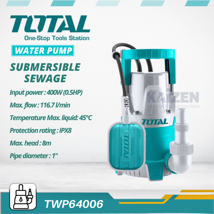 TOTAL TWP64006 0.5HP 400W Submersible Sewage Water Pump 1 ...