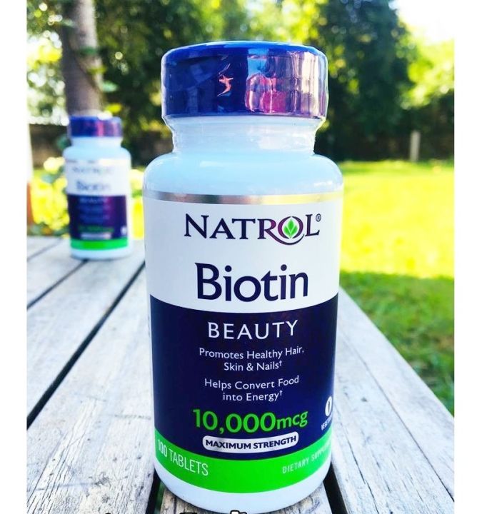 Biotin ไบโอติน 10,000mcg+ แคลเซียม 66 mg 100 Tablet Maximum Strength ...