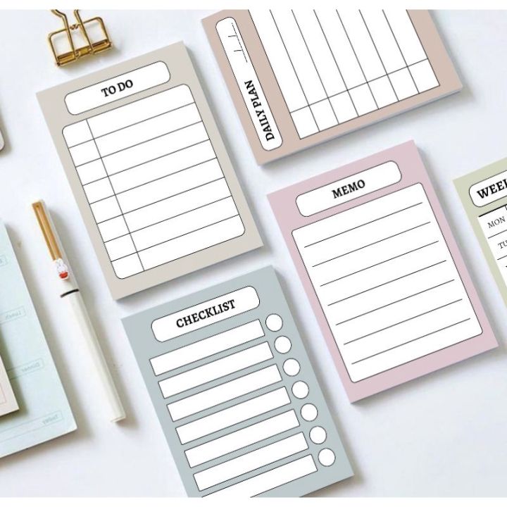 30 sheets Non sticky Functional Notepad|Portable Memo Pad|Daily Notes ...