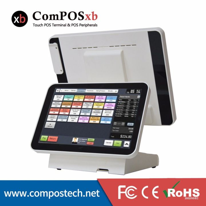 Composxb Pos Machine Monitor Pc 15 Inch TFT LCD Dual Screen Point Of ...