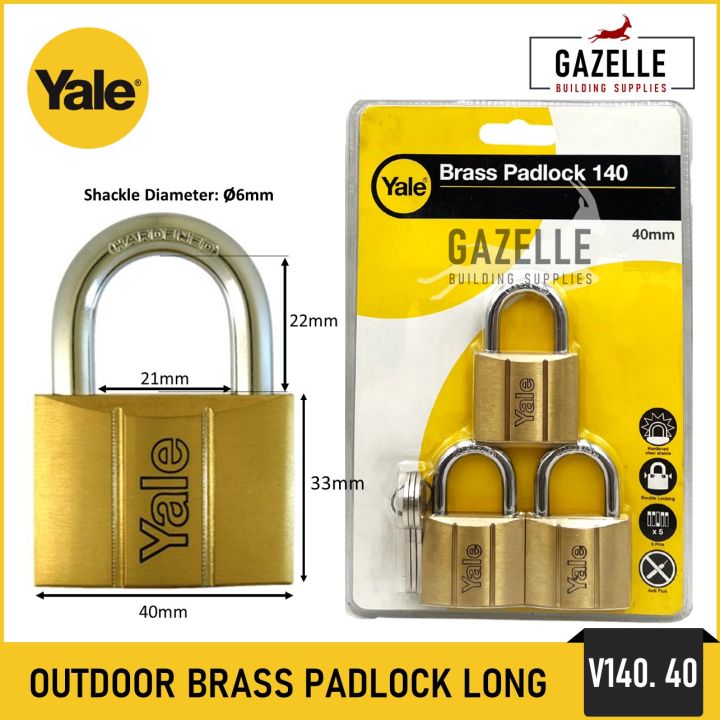 Yale V140 Outdoor Brass Heavy Duty 2 3 4 Pc Keyed Alike Padlocks w/ 3 Keys - 40mm / 50mm | Lazada PH