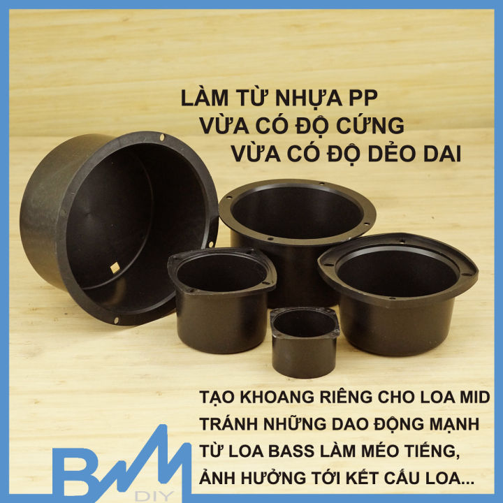 Hộp nhựa ngăn khoang cách ly loa mid 2inch 3inch 4inch 5inch hộc cách ly loa bass loa mid treble ...