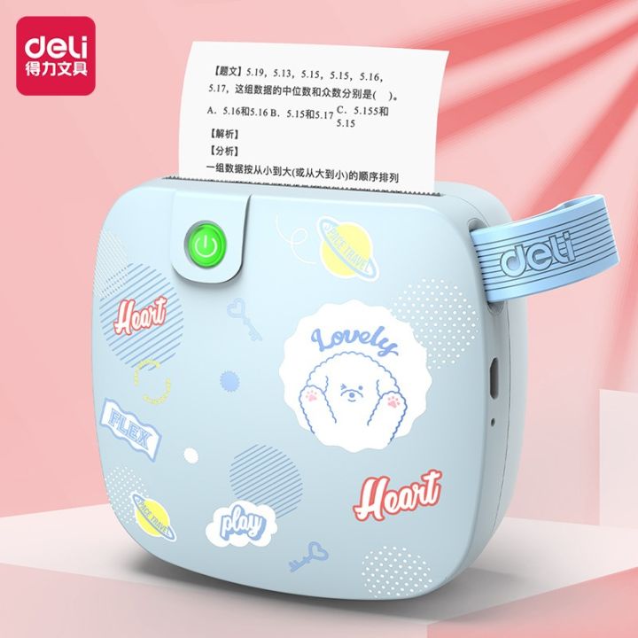 Deli Label Receipt Label Printer Mini Size Easy To Carry Cute Cartoon ...