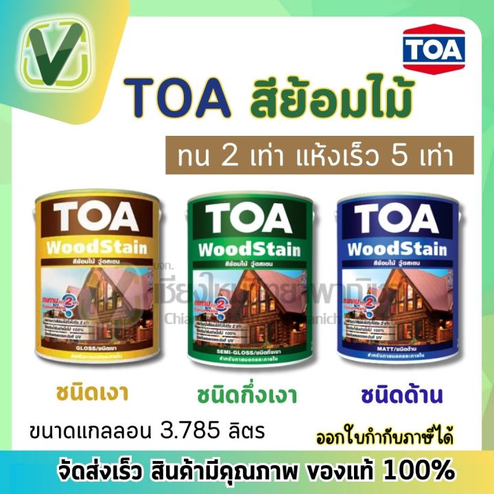Toa สีย้อมไม้วู้ดสเตน ป้องกันเนื้อไม้จากรังสียูวีได้ดีเยี่ยม ป้องกันน้ำ