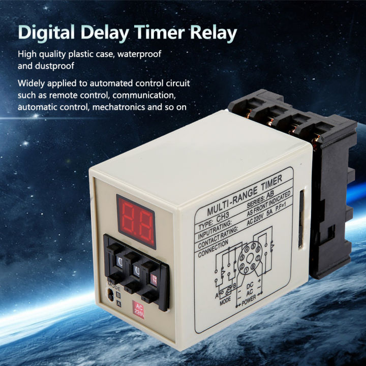 Digital Delay AH3-DM Dual Mode Delay Timer Relay 0.01S-99H LED Display ...