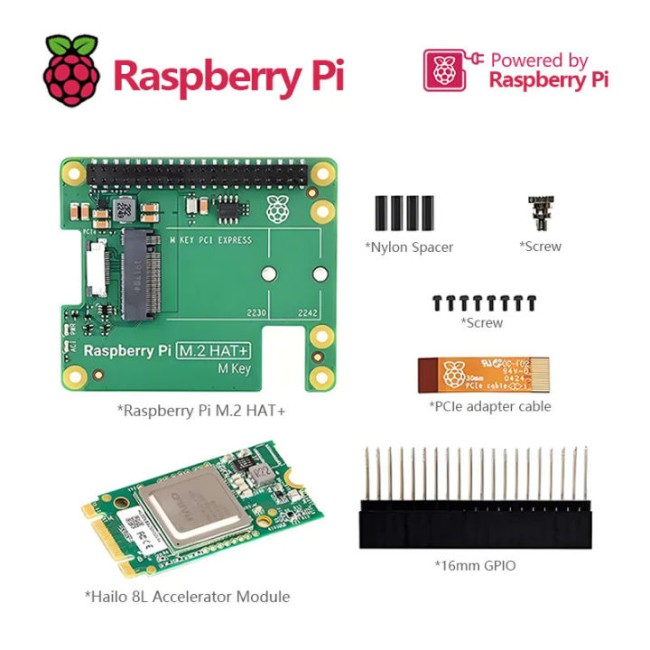 Raspberry Pi 5 AI Kit for raspberry pi 5 combines M.2 HAT Hailo-8L AI ...